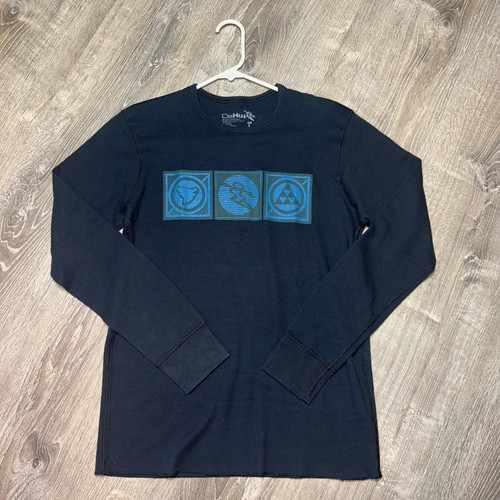 Da Hui Thermal Long Sleeve Shirt L – Hawaii Surf Graphic Top Black Blue ...