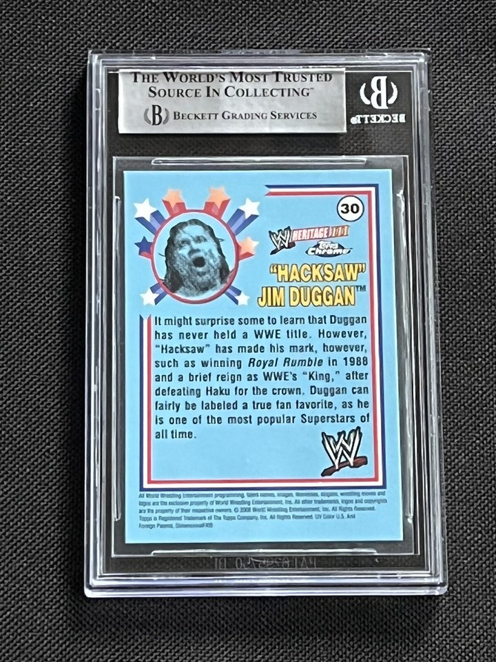 “HACKSAW” JIM DUGGAN 2008 TOPPS HERITAGE III CHROME SIGNED AUTOGRAPHED ...