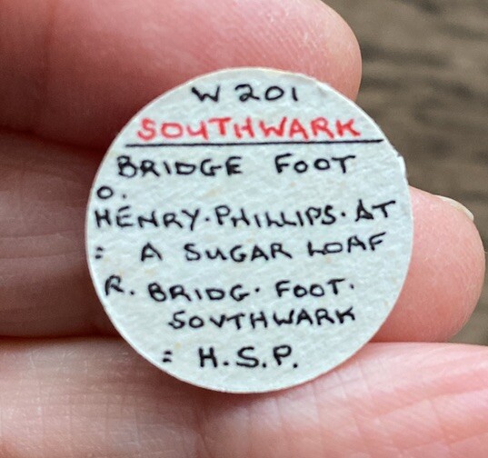 17TH CENTURY TOKEN. SOUTHWARK, BRIDGE FOOT. COPPER FARTHING. A SUGAR ...
