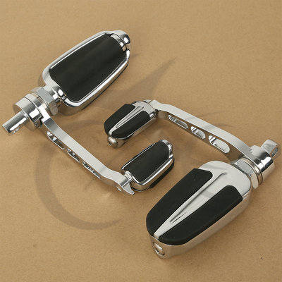 Chrome Slipstream Foot Pegs With Heel Rest Fit For Harley FXWG FXLG FXR ...