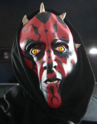 Vintage STAR WARS TPM DARTH MAUL Sith Demon Mask Hood Cape Cloak Robe ...