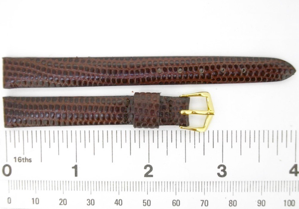 Watchband Mormac Gemex LIZARD ON CALF strap 11 mm 7/16" brown regular ...