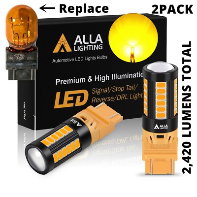 LED 4257NA Amber Front Turn Signal Bulbs for 2017-21 Ford F250 F350 ...