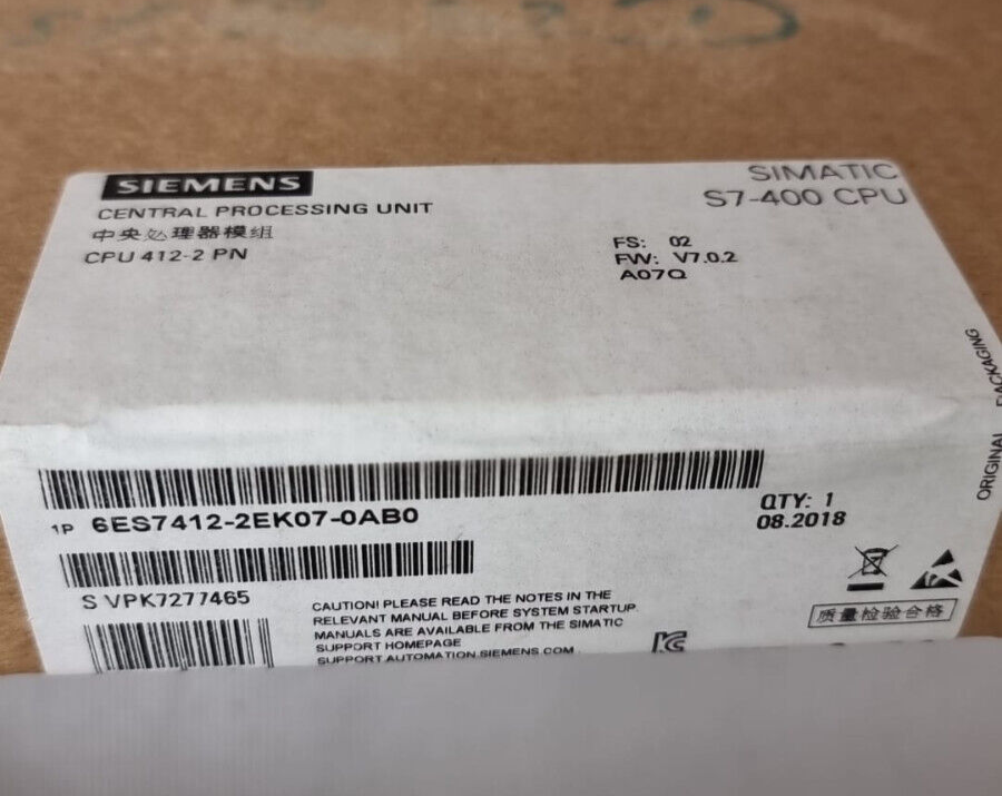 Siemens Simatic 6ES7412-2EK07-0AB0 CPU 412-2 NEW SEALED | eBay