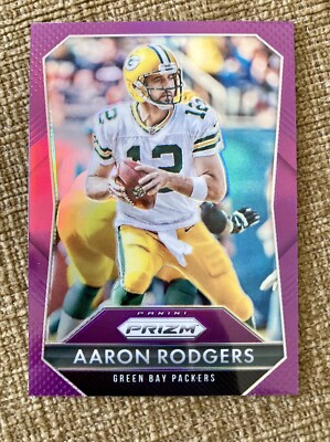 2015 PANINI PRIZM AARON RODGERS PURPLE REFRACTOR #112 GREEN BAY PACKERS ...