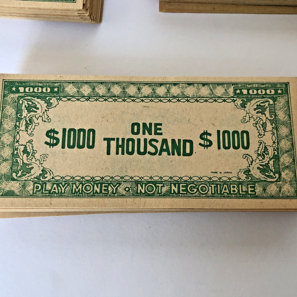 Huge Lot of Green Paper Play Money 1950s - 1960s Eagle Made In Japan ...