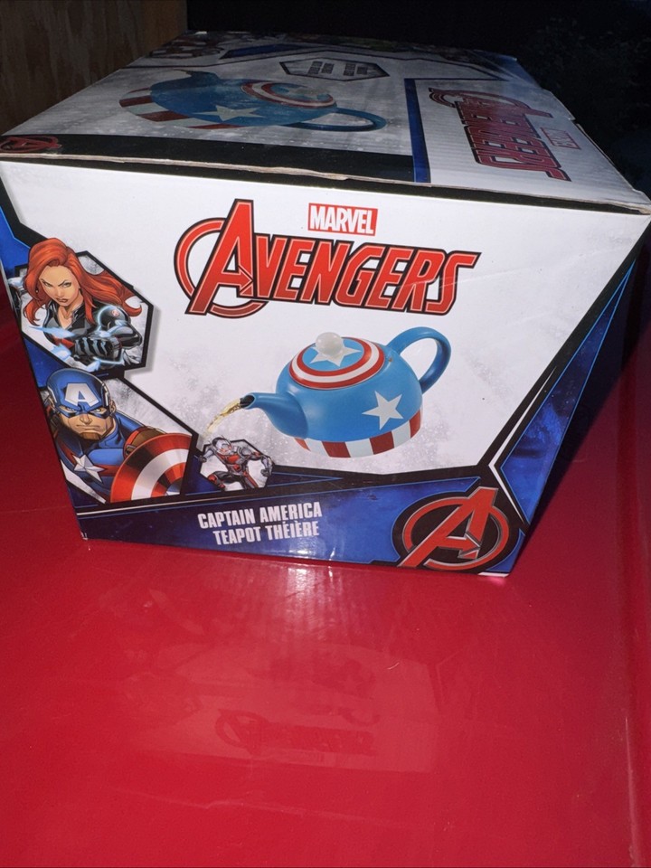 Marvel Comics The Avengers Captain America Shield Teapot Ceramic Coffee ...