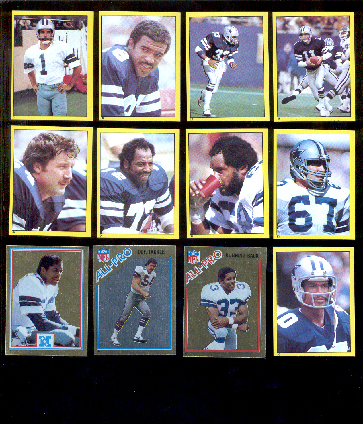 1982 Dallas Cowboys Sticker Set TONY DORSETT DANNY WHITE RANDY EVERSON ...