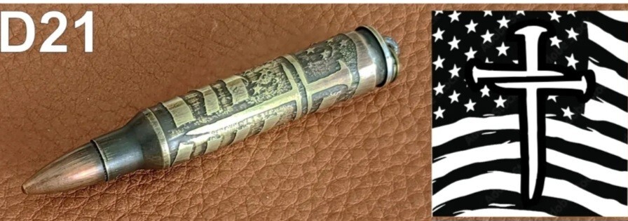 ENGRAVED .223 BULLET CASING /SOME WITH TIP. PATRIOTIC AND FUN DESIGN ...