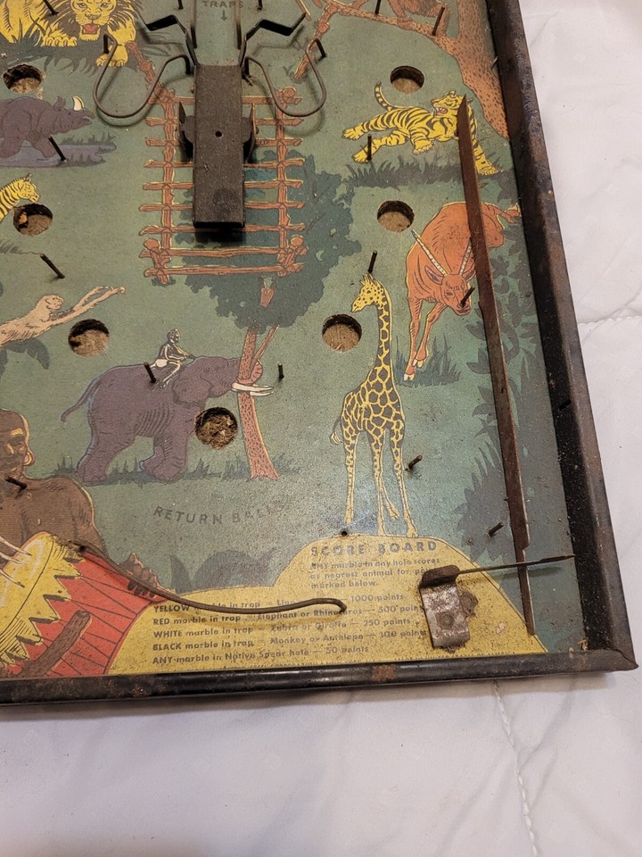 Gotham Pressed Steel Trap-Em-Alive Bagatelle table top game pinball ...