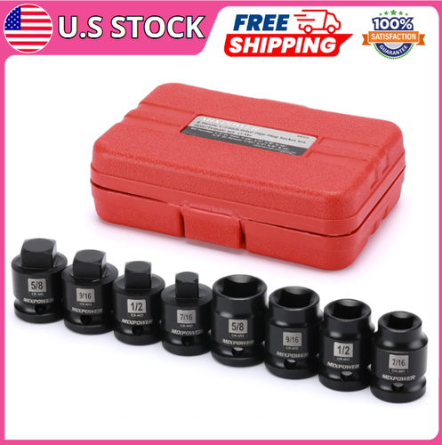 8-Piece 1/2-inch Drive Pipe Plug Socket Set, CR-MO, SAE, Corrosion ...