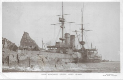 HMS Montague Ashore Lundy Island - Twiss Brothers Local Photo KEVII REF ...
