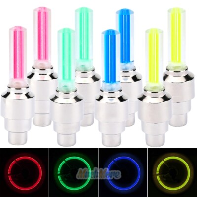 4/8 Pcs Valve Stem LED CAP for Bike Bicycle Car Motorcycle Wheel Tire ...