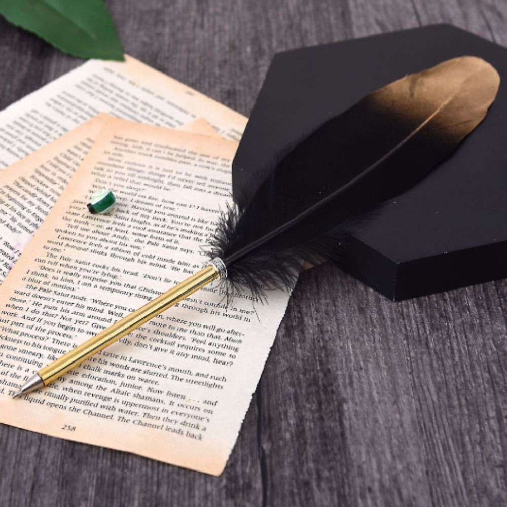 Feather Soft Fluffy Pen Refined Calligraphy Pen Quill Ballpoint Office ...