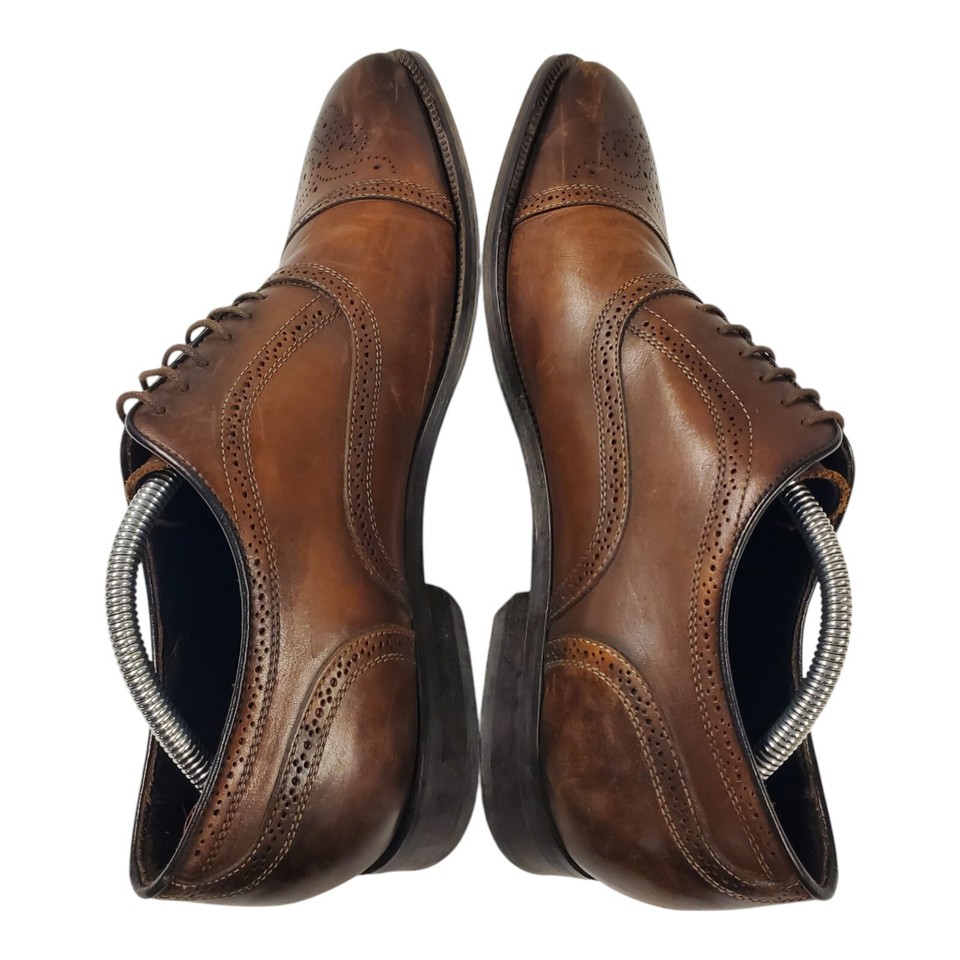 TO BOOT New York Shoes PHELPS Mens Size 10.5 Brown Cap-Toe Oxford ...