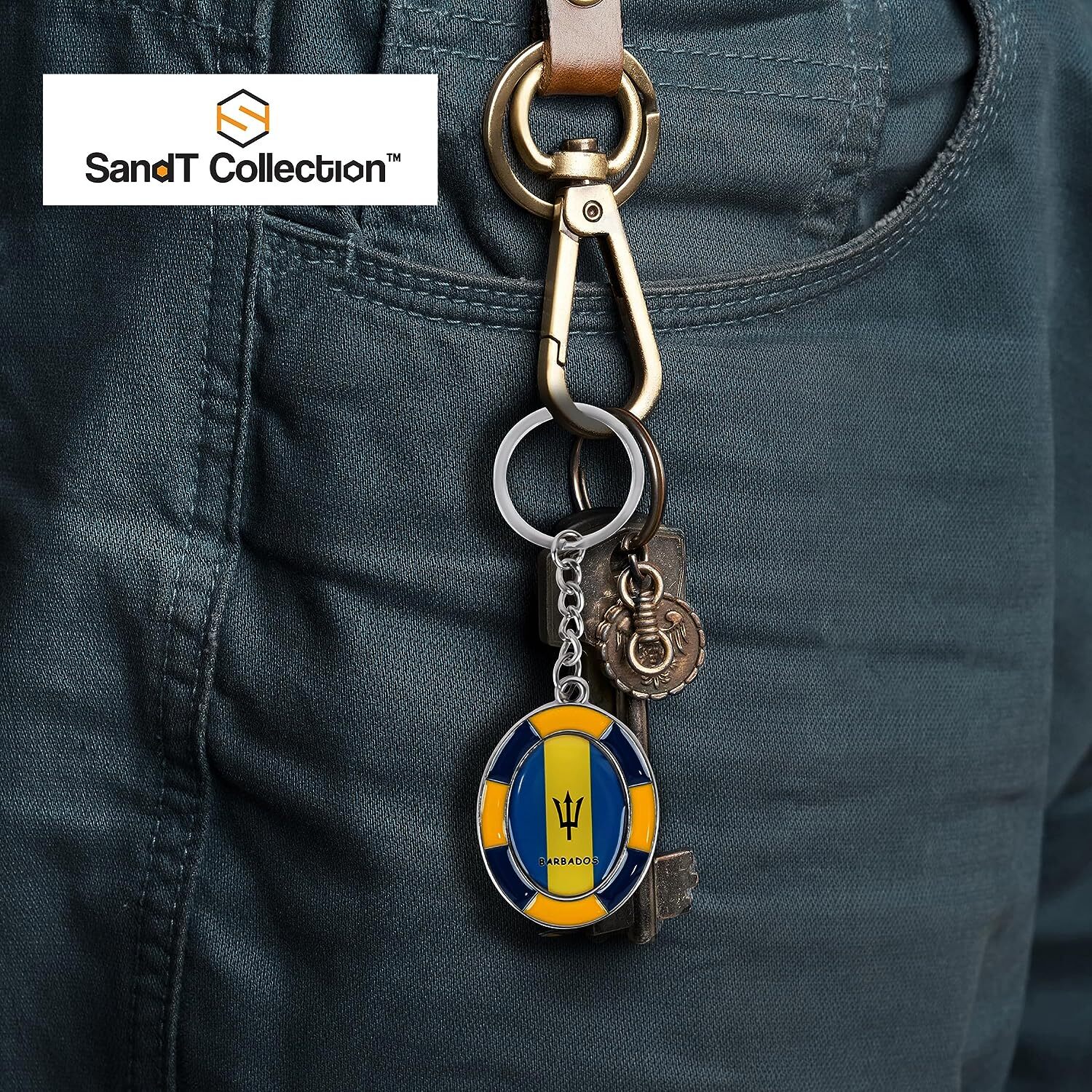 SandT Collection Caribbean Flag Oval Keyring Keychain | eBay