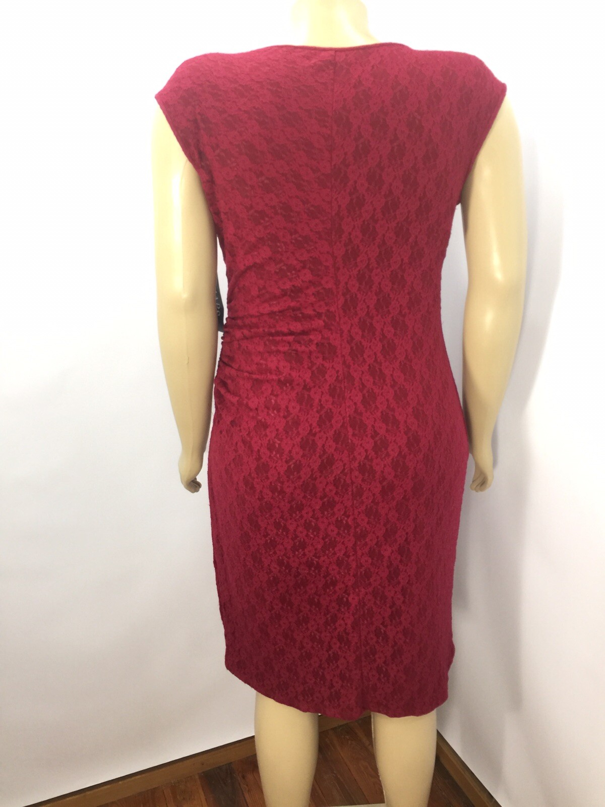 Sexy CHAPS Burgundy Surplice Ruched Lace Dress 16 NWT MSRP $100 | eBay