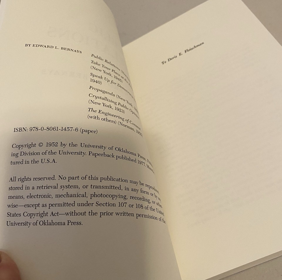 Public Relations by Edward L. Bernays 1952 Paperback VG Condition | eBay