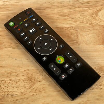 Microsoft Black Wireless Built-in QWERTY Keyboard Media Remote Control ...