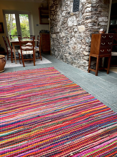 Rag Rug Festival Rugs Multicolour Rainbow Mat Cotton Hand Made ...
