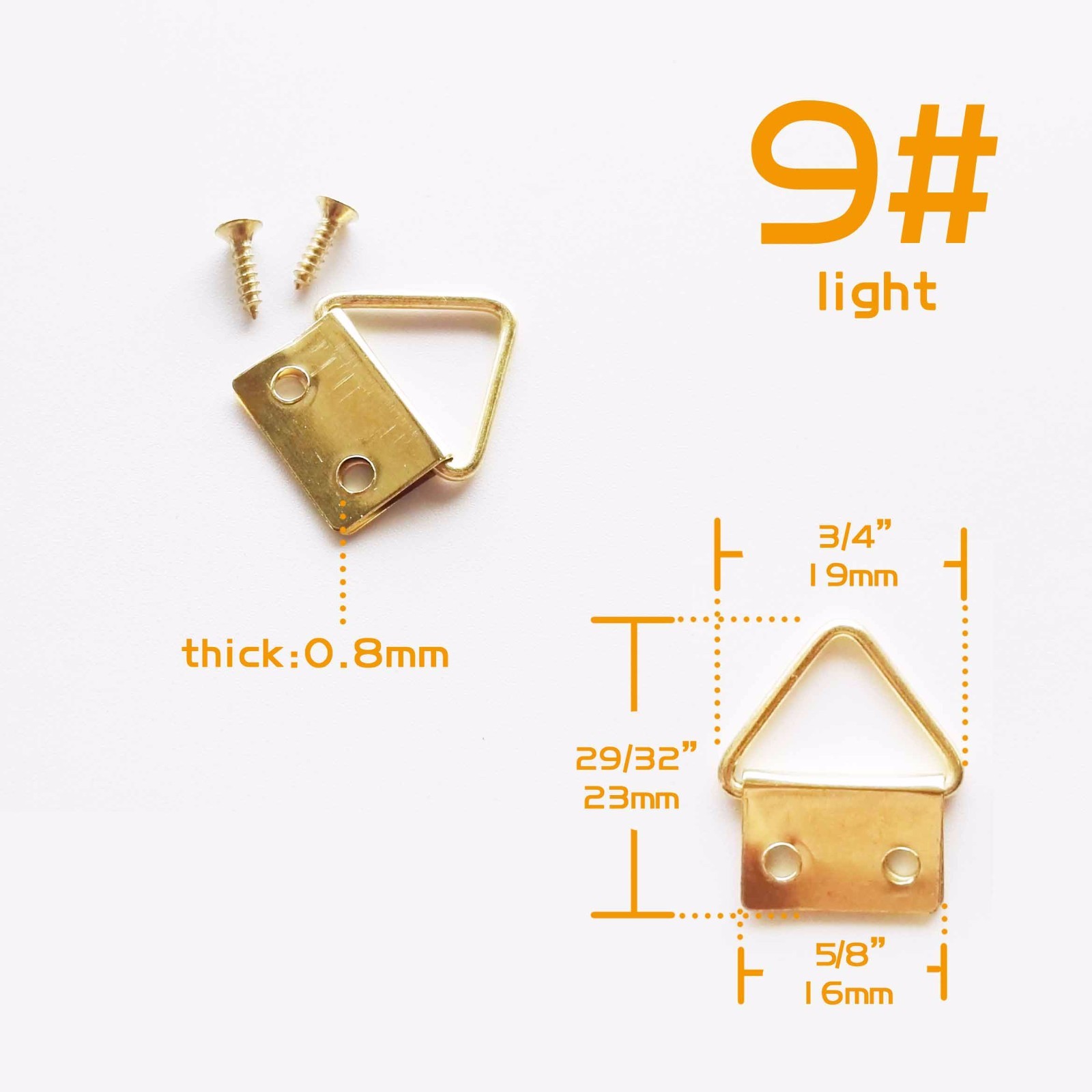 25/100X Triangle D-Ring Picture Photo Oil Painting Frame Wall Hook ...