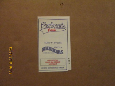 Peninsula Pilots Vintage Circa 1990 Team Logo Baseball Pocket Schedule ...