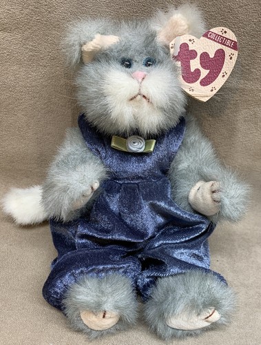 TY COLLECTABLE STUFFED GRAY CAT " WHISKERS " WITH TAG ATTACHED | eBay