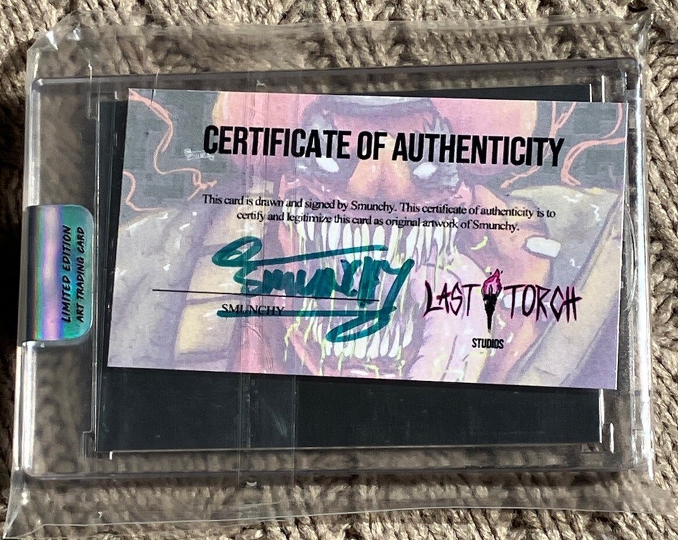 “Doomy” Venomized Willie Parody METAL 3/5 Card Signed By Artist ...