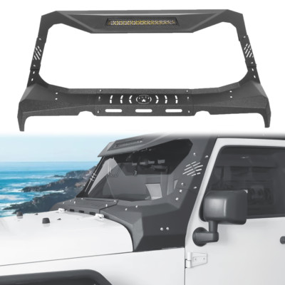 For Jeep Wrangler JK 07-18 Armor Windshield Frame Cover Visor Cowl w ...