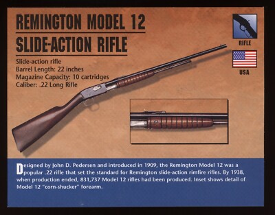 Remington Model 12 Slide Action Rifle Atlas Classic Firearms Card | eBay