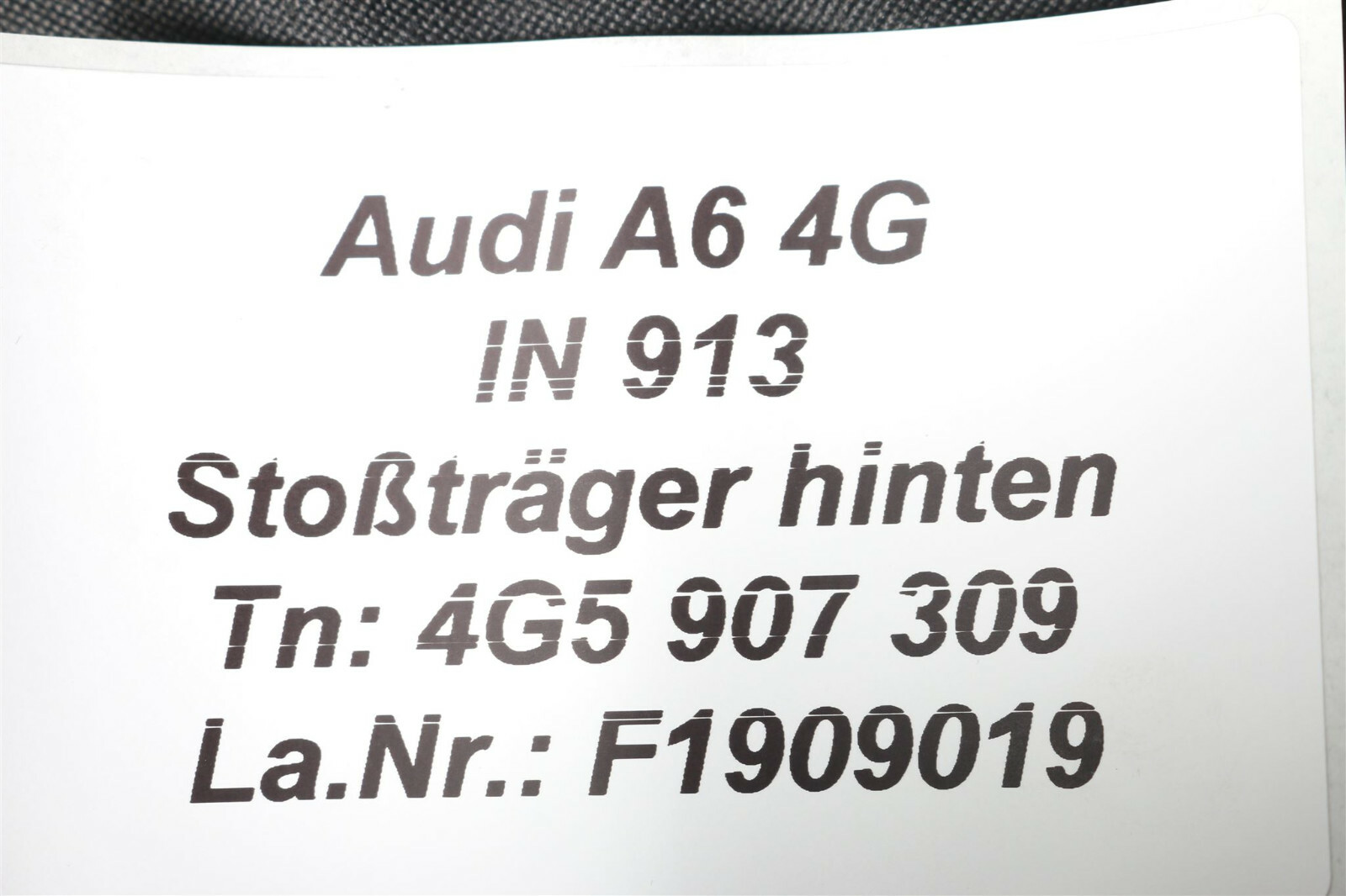 Original Audi A6 4G Limo ALU Carrier Rear Bumper Bumper Carrier ...