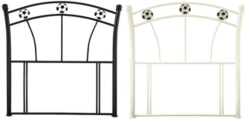 3ft single football headboard.Metal black white boys soccer,sports bed ...