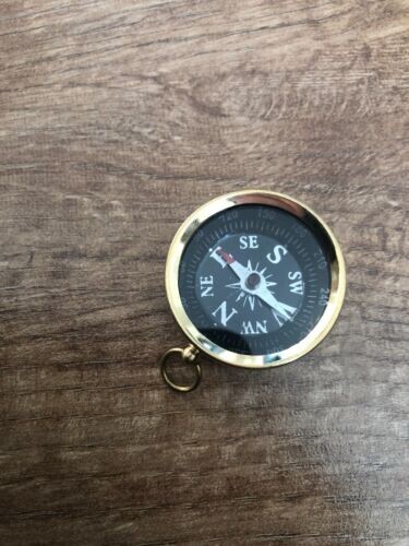 Small POCKET COMPASS Solid Brass double albert pocket watch chain fob ...