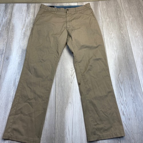 Volcom Pants Mens 36 Beige Chino Flat Front Skater Skateboarding Men ...