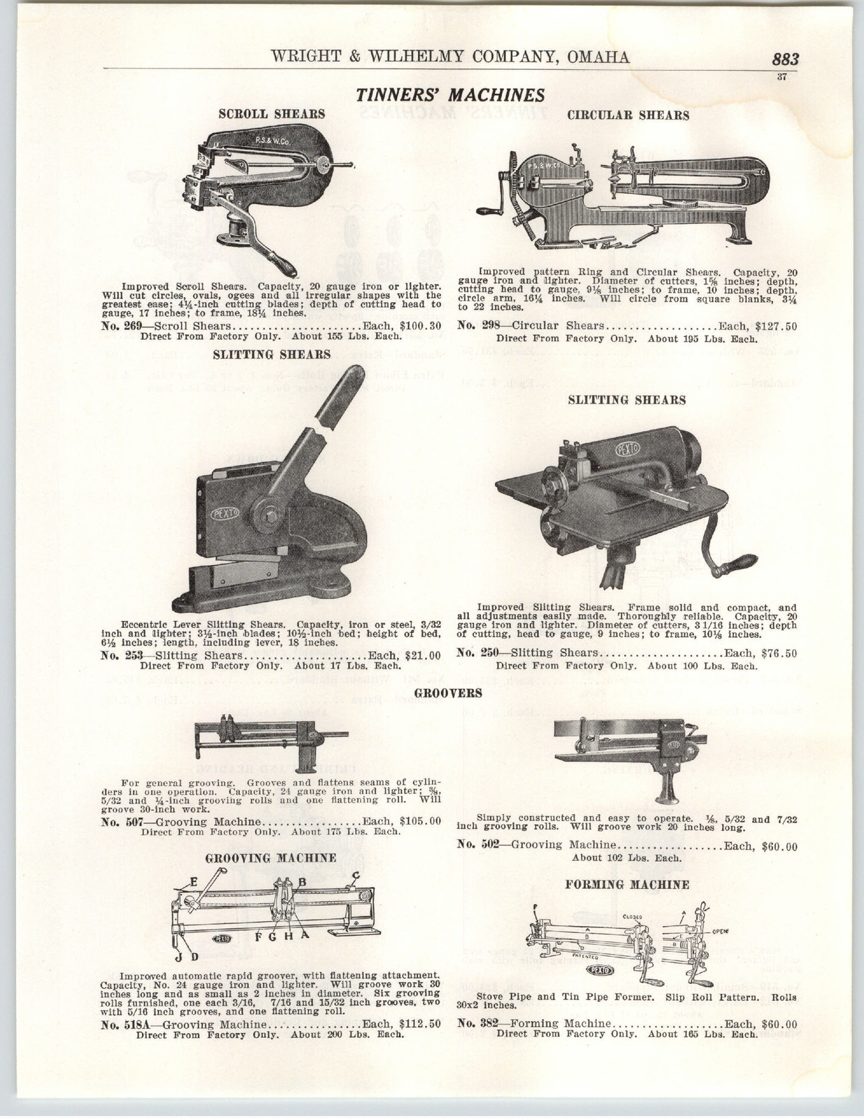 1937 PAPER AD 7 PG Tin Tinners Tools Hammers Torch Shear Machine | eBay