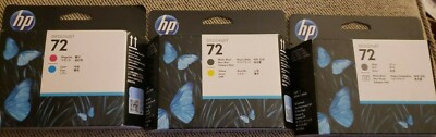 Genuine Set 3 HP 72 Printhead Designjet T610 T1100 C9380A C9383A C9384A ...