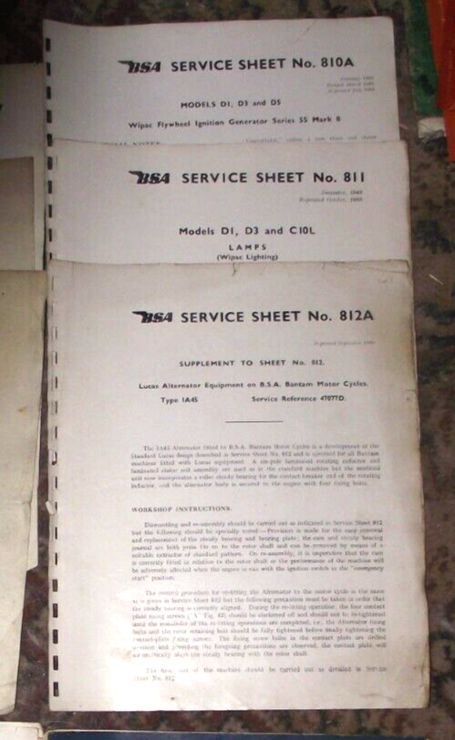 BSA SERVICE SHEETS 125 / 150 / 175 TWO STROKE D GROUP MODELS | eBay UK