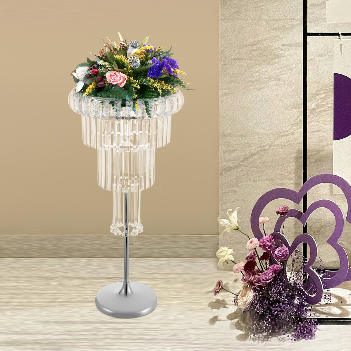 Lighted Flower Pedestals Wedding Pillar LED Lighting Stand Aisle
