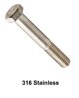 Qty 10 Hex Bolt M20 (20mm) x 70mm Marine Stainless Steel SS 316 A4 70 ...