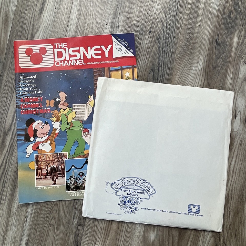 The Disney Channel Magazine 1983 December AND 1984 Disney Trivia Cable ...