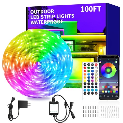 100 Ft Outdoor LED Strip Lights Waterproof IP68 Waterproof LED Light ...
