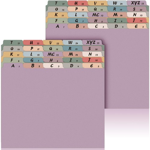 2 Set 50 Pcs Alphabet File Dividers Top Tab File Guides Set ...