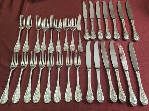 William Adams Eden Pattern Silver Plate Flatware Lot Of 30 Pieces | eBay