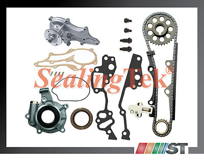 Fit 85-95 Toyota 22R 22RE 22REC Timing Chain Kit STEEL GUIDE Oil Pump ...