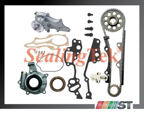 Fit 85-95 Toyota 22R 22RE 22REC Timing Chain Kit STEEL GUIDE Oil Pump ...