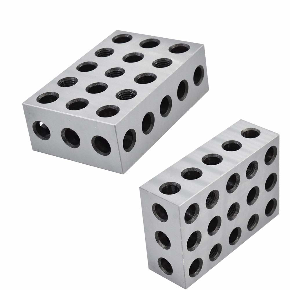 1 Pair Ultra Precision 2-4-6 Blocks 23 Holes Matched .0002" Machinist ...