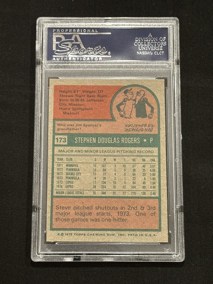 1975 TOPPS #173 STEVE ROGERS PSA 8 EXPOS | eBay