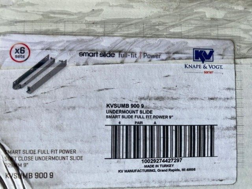 (6 PACK) KV 9" Samet Smart Slide Full Fit Undermount Drawer Slide Knape ...