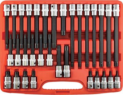 Trident 32 Piece 1/2" dr Ribe Socket Bit Set M5 - M14 & 55 - 200mm Long ...