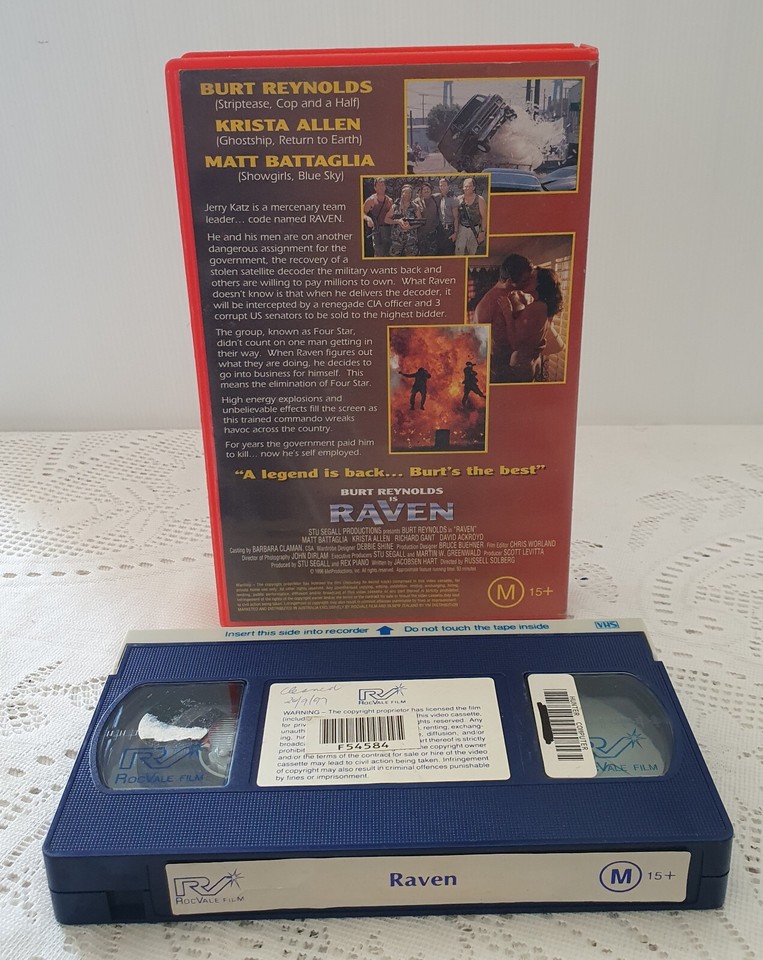 Raven Ex Rental VHS Burt Reynolds 1996 | eBay